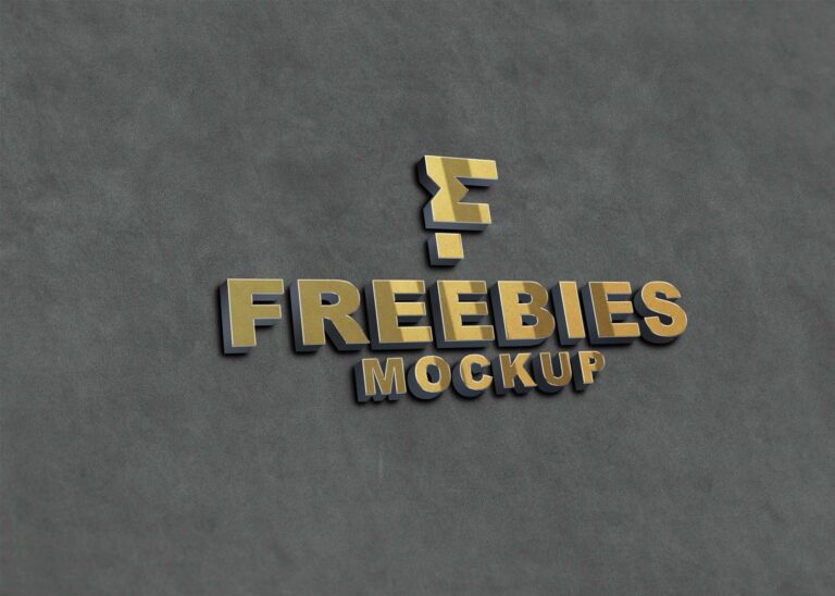 3d gold logo mockup - scribedast